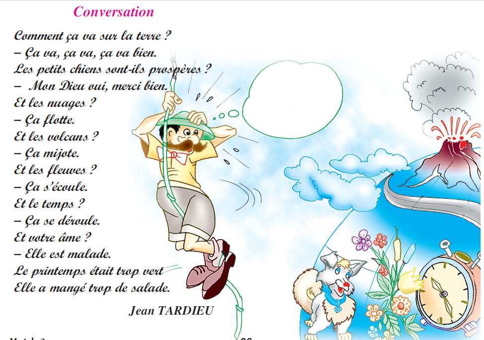 Poème Conversation livre de lecture 6 ème - موقع مدرستي