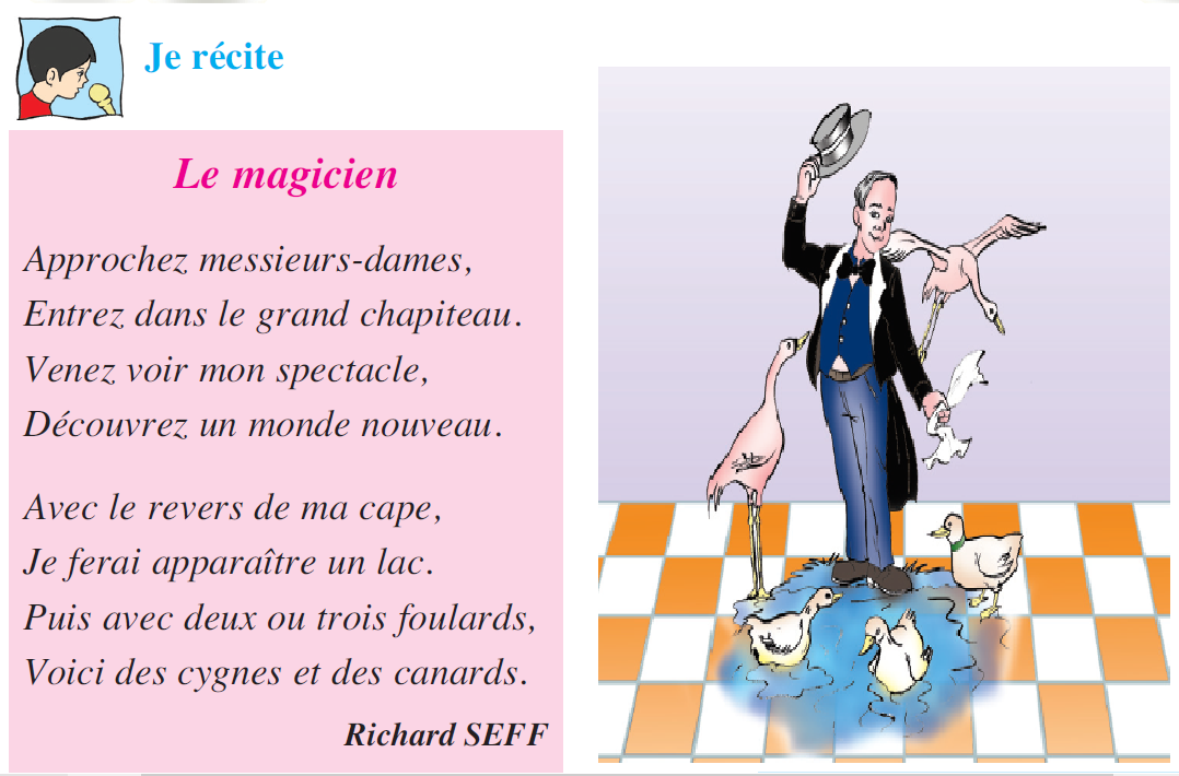 Poème le magicien livre de lecture de 5ème année - موقع مدرستي