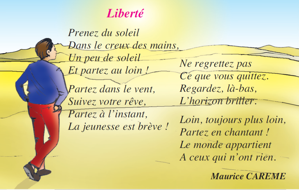 Poème Liberté livre de lecture 5 ème - موقع مدرستي