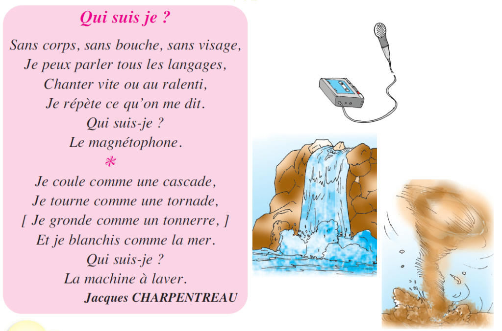 Poème qui suis je ? livre de lecture 5 ème - موقع مدرستي