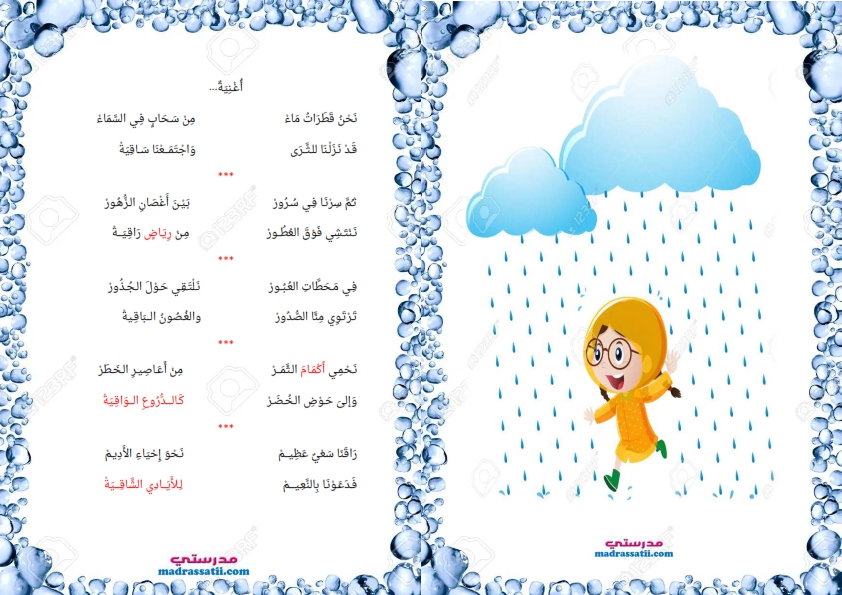 محفوظات اغنية نحن قطرات ماء السنة الثالثة ابتدائي - موقع مدرستي